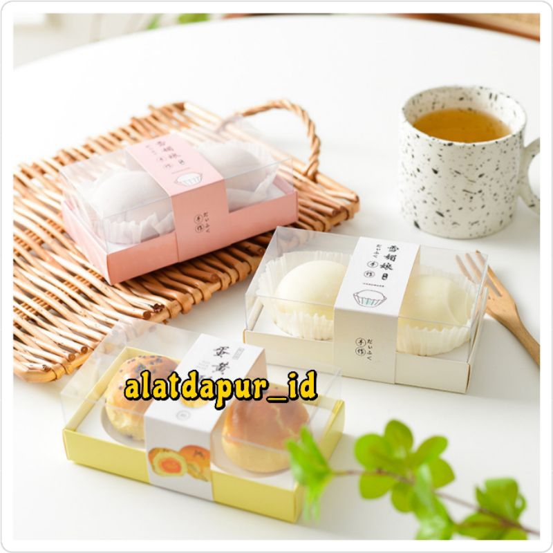 Jual 10set paper box mochi tray kotak mochi cake pia dessert | Shopee ...