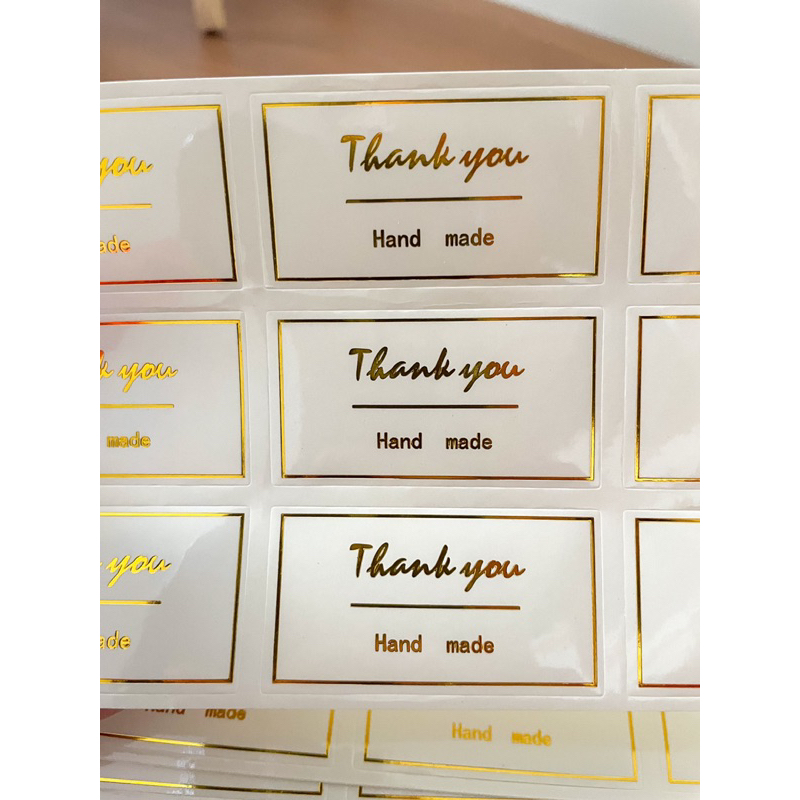 Jual Stiker kemasan Thank You Gold foil 15pc | Label sticker packaging ...