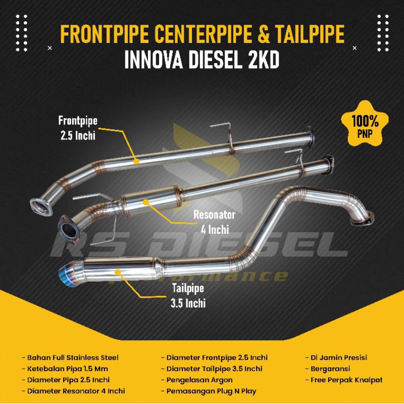 Jual knalpot innova diesel full system non downpipe | Shopee Indonesia