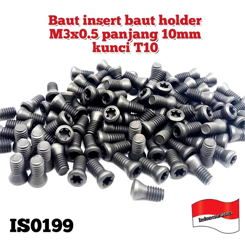 Jual baut insert m3x0.5 panjang 10mm baut holder kepala kunci bintang ...