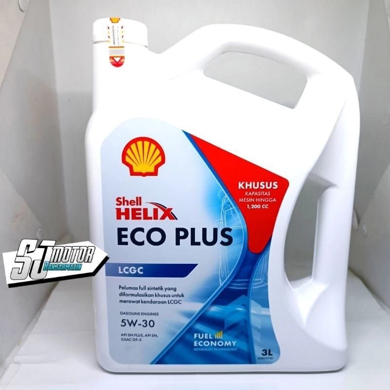 Jual Oli Mobil Shell Helix Eco Plus 5W-30 Full Synthetic 3 Liter Mobil ...