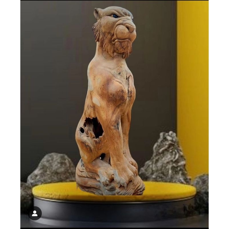 Jual Patung macan kayu jati | Shopee Indonesia