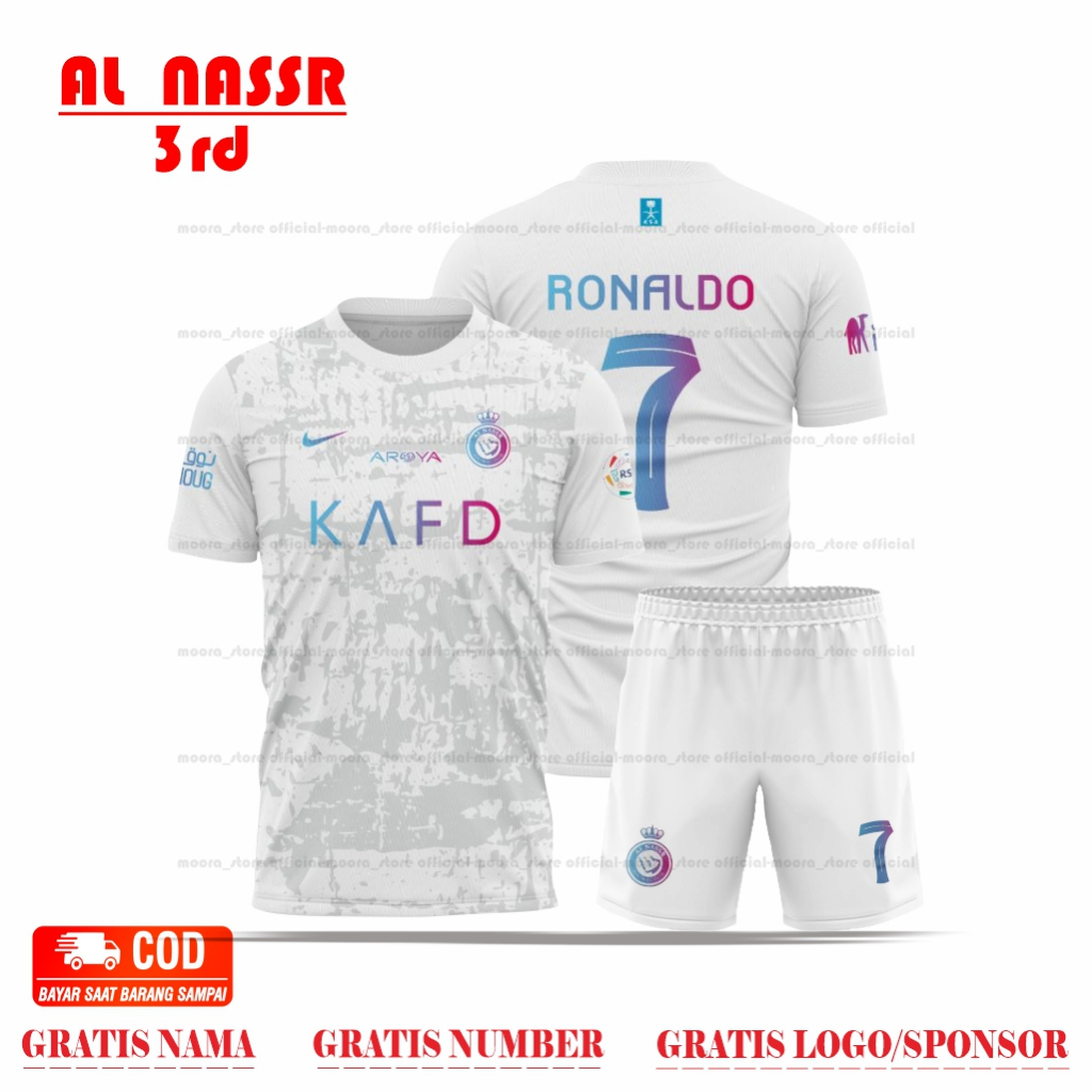 Jual Baju Jersey Al Nassr 2023 2024 3rd Thrid Putih Premium Gratis