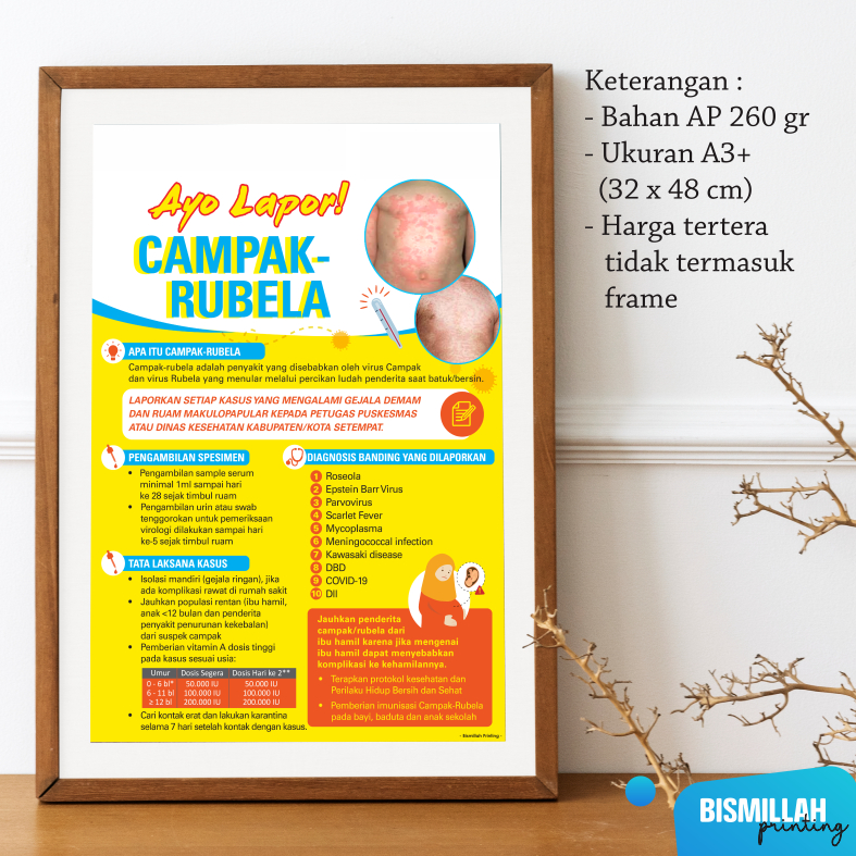 Jual Poster kesehatan Ayo Lapor Campak - Rubella | Shopee Indonesia