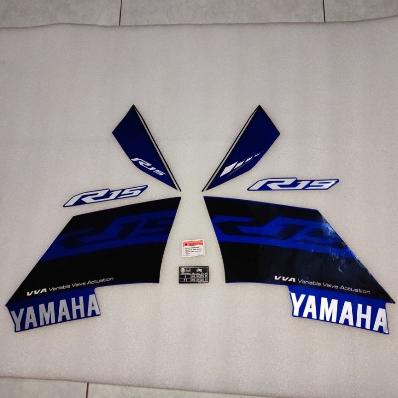 Jual Stiker Stripping Striping Yamaha YZF R15 155 V3 VVA Biru Blue Moto ...