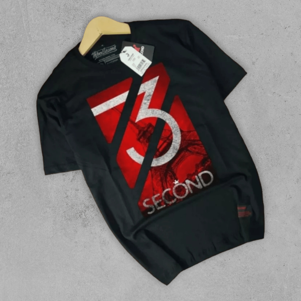 Jual Baju Kaos Pria Three Second Tebal Cotton 24s Hitam TS7 | Shopee ...