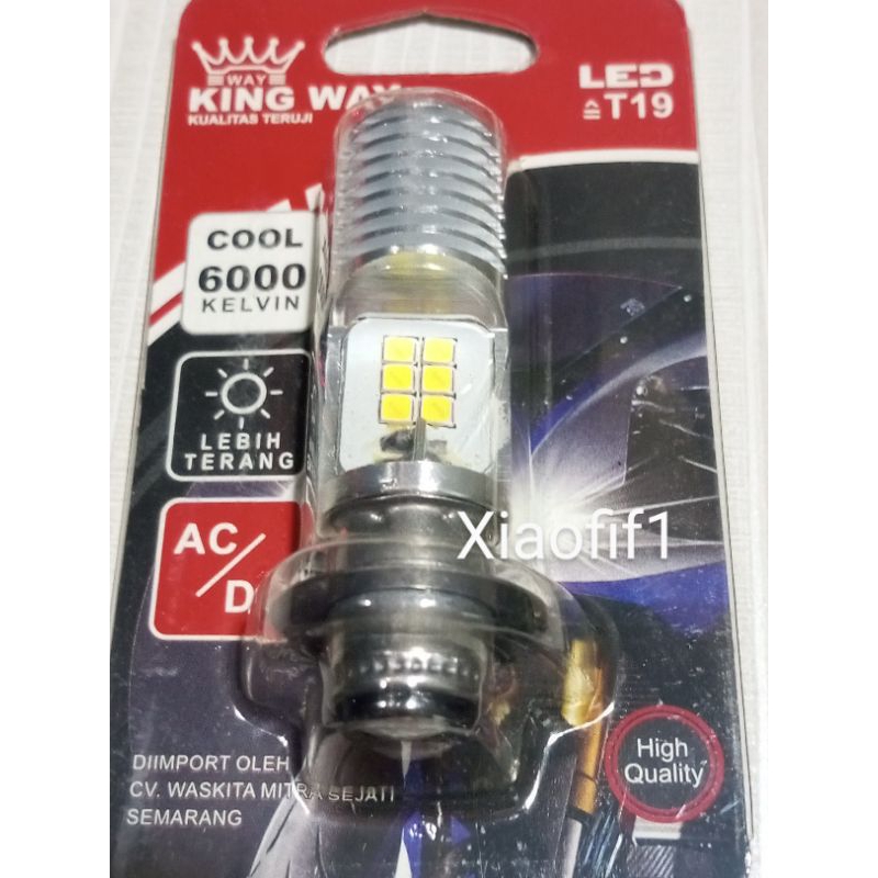 Jual bohlam depan LED white putih kaki 1 bebek -matic 6 titik | Shopee ...
