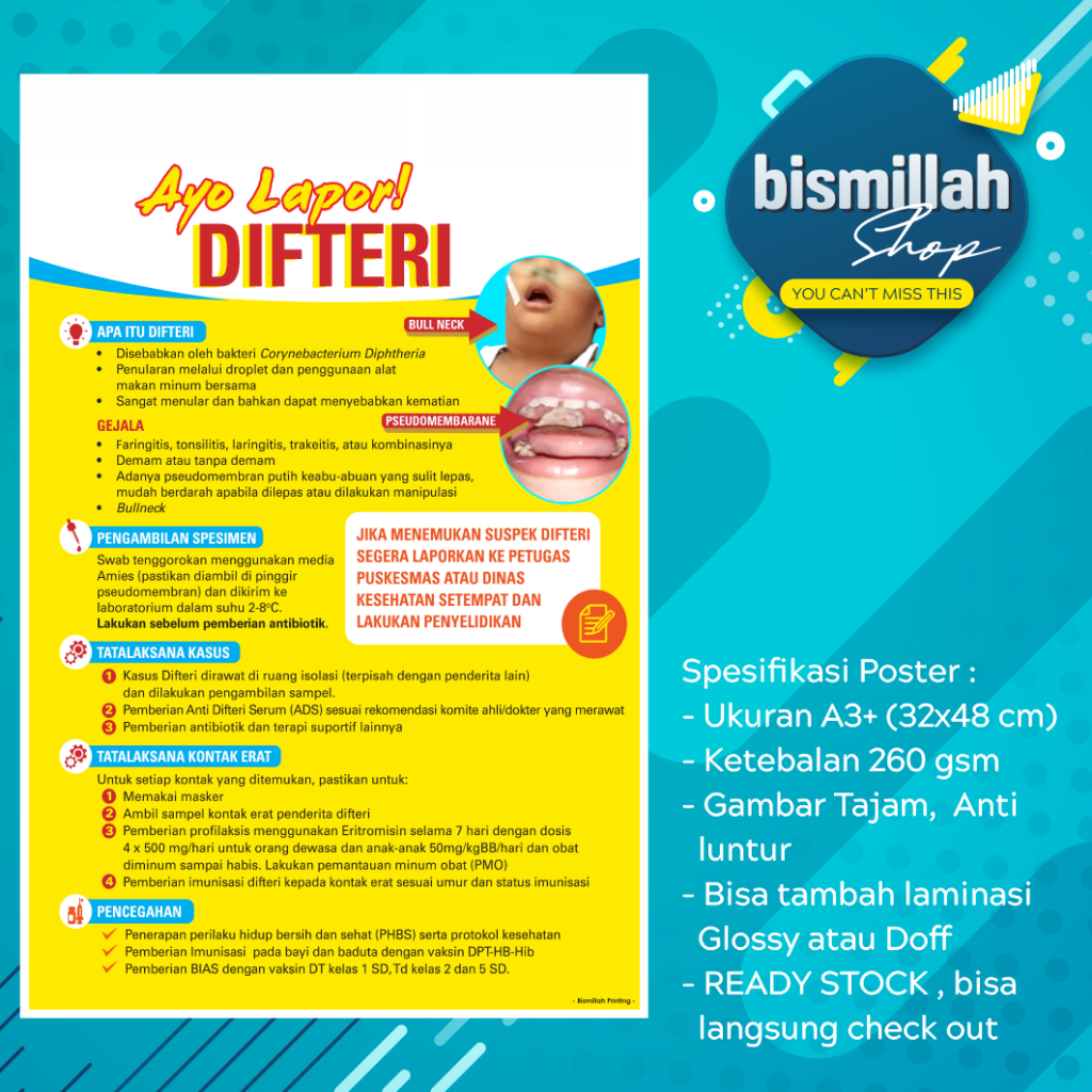 Jual Poster kesehatan Ayo Lapor Difteri | Shopee Indonesia