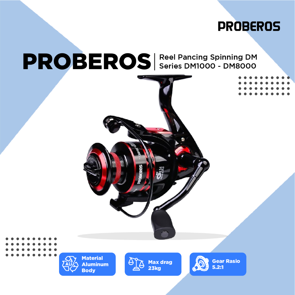 Jual PROBEROS Reel Pancing Spinning DM Series 23KG Max Drag RP022 ...