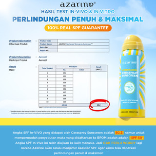 Jual Azarine Ceraspray Sunscreen Spray SPF 50 PA+++ with cooling ...