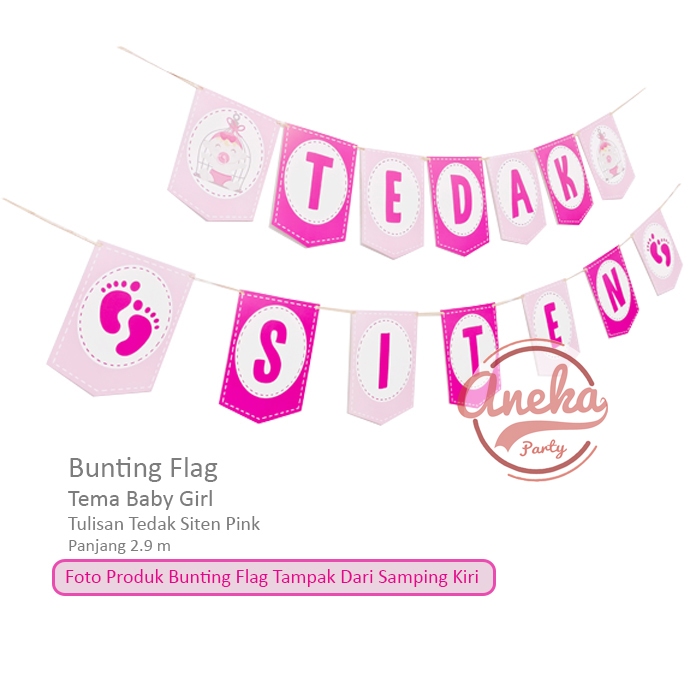 Jual banner tedak siten pink / bunting flag tedak siten / banner ...