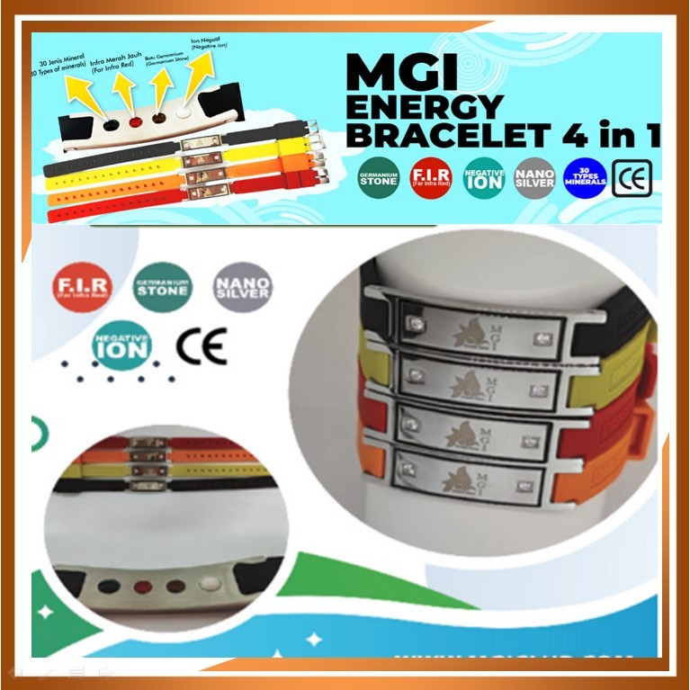 Jual Gelang Terapi Kesehatan Nano Perak Mgi Energy Bracelet 4 In 1 ...