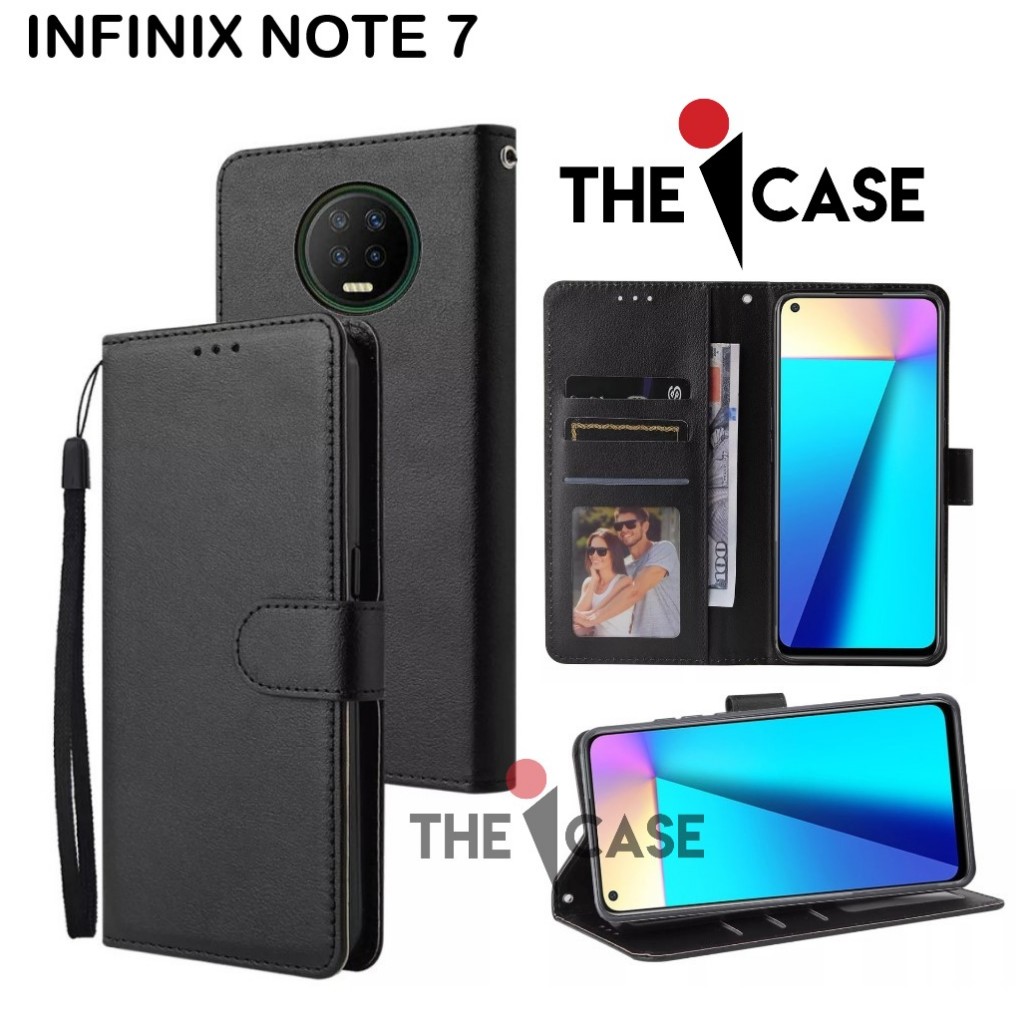 Jual Casing infinix note 7 model flip buka tutup case kulit ada tempat ...