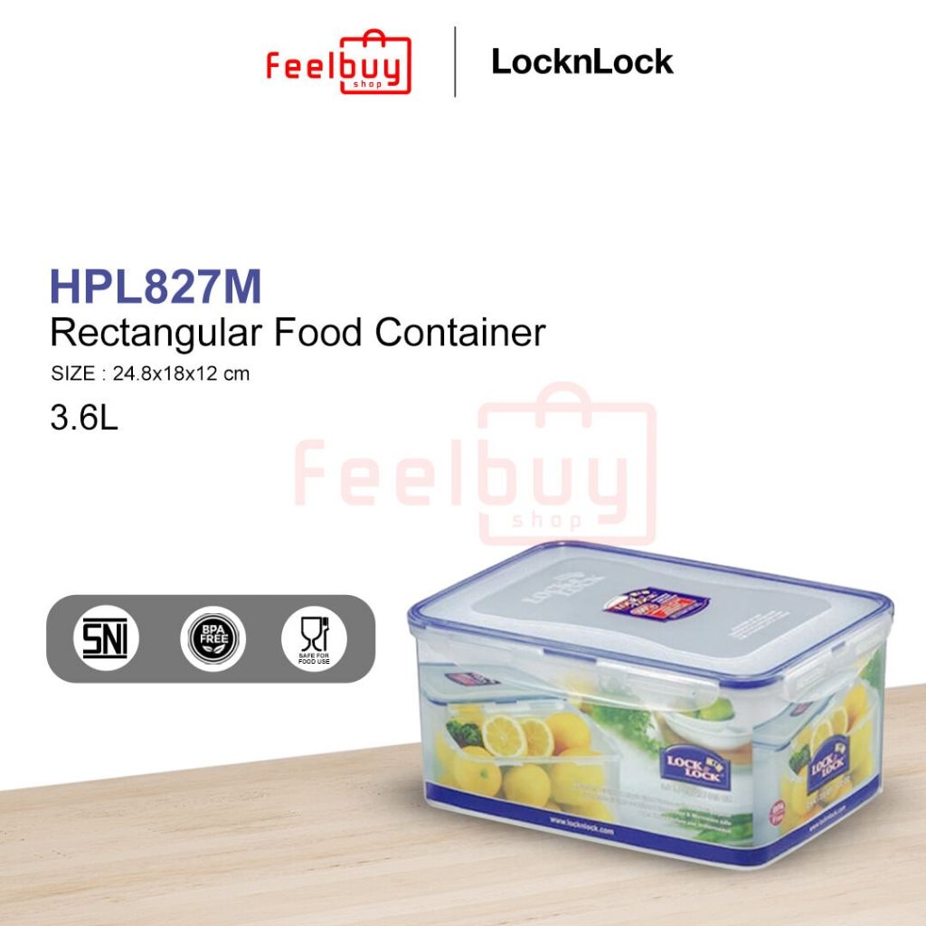 Jual LocknLock Rectangular Food Container 3.6L - HPL827M | Shopee Indonesia