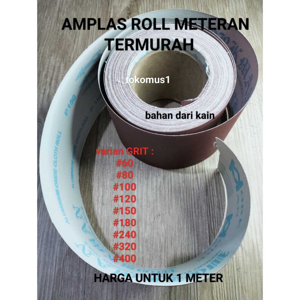 Jual Amplas kain meteran 4inch x 1 meter grit 40-800 MURAH | Shopee ...