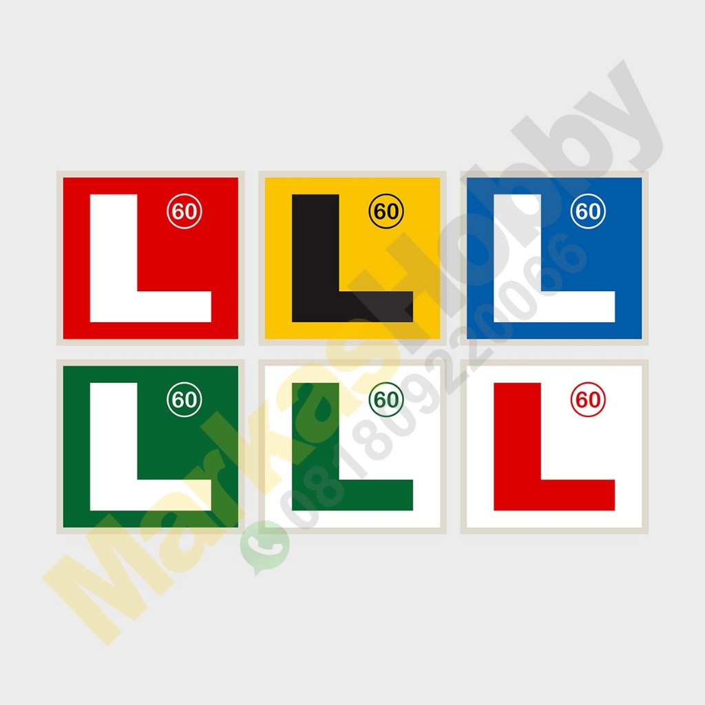 Jual Sticker L Merah Hijau Kuning Biru Learner Tempel Dalam JDM ...