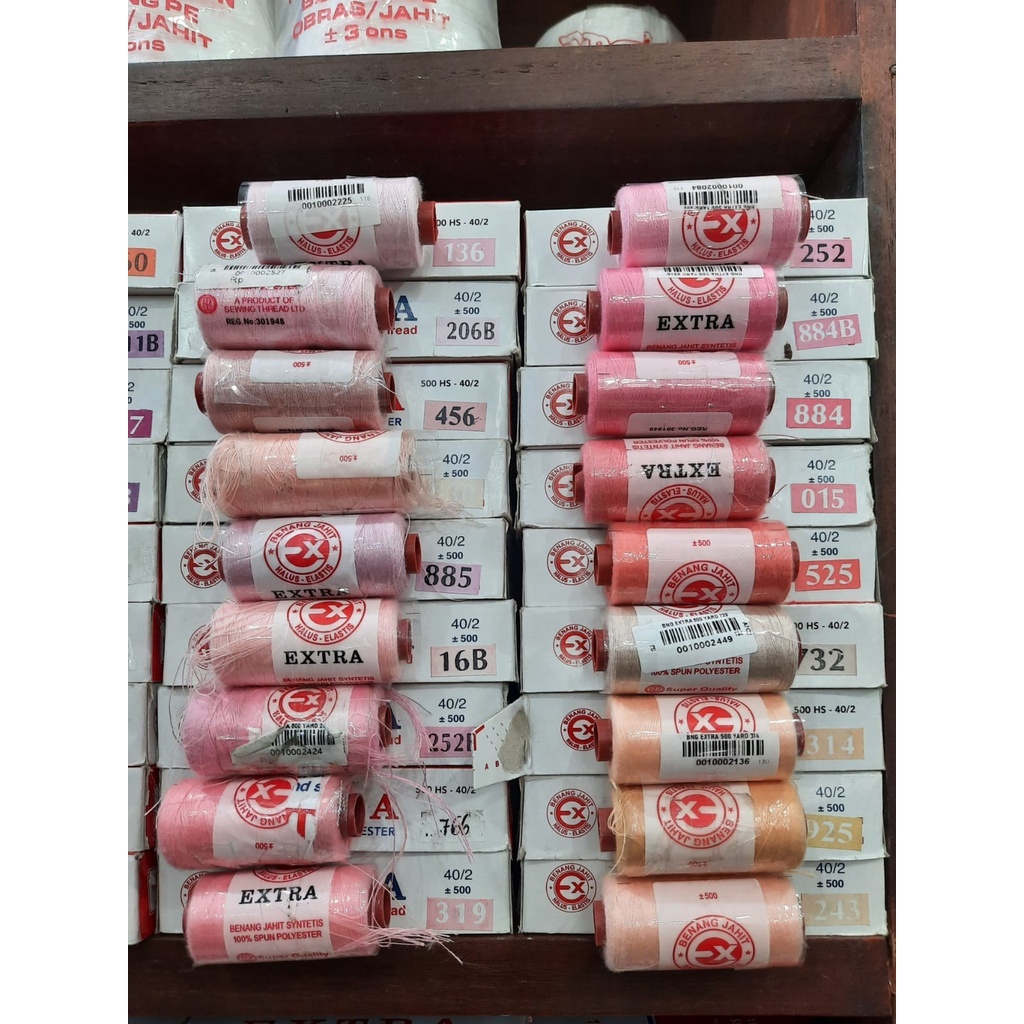 Jual HARGA PER PCS (1 BIJI) Benang Jahit Extra/ Benang Extra 500 Yard ...