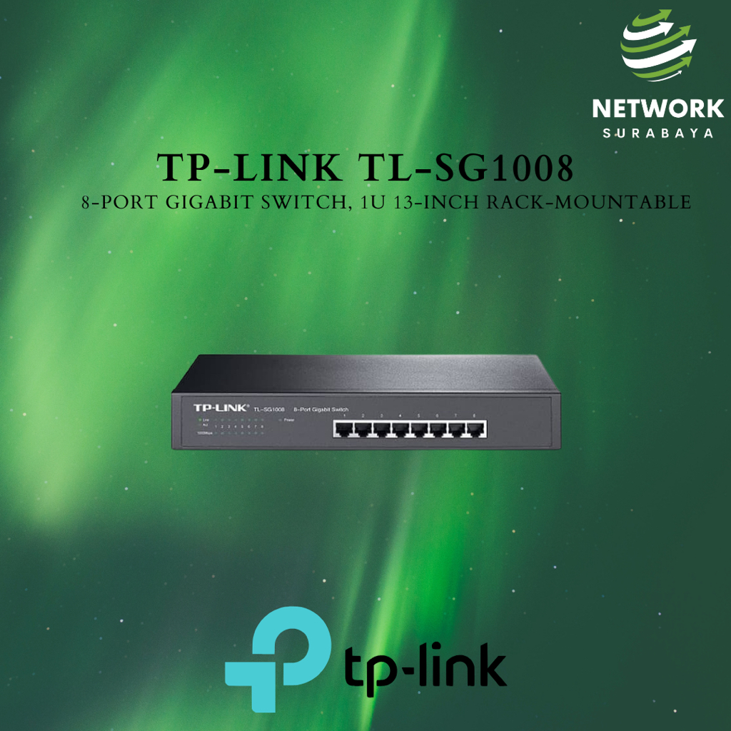 Jual TP-LINK TL-SG1008 8-port Gigabit Switch, 1U 13-inch Rack-Mountable ...