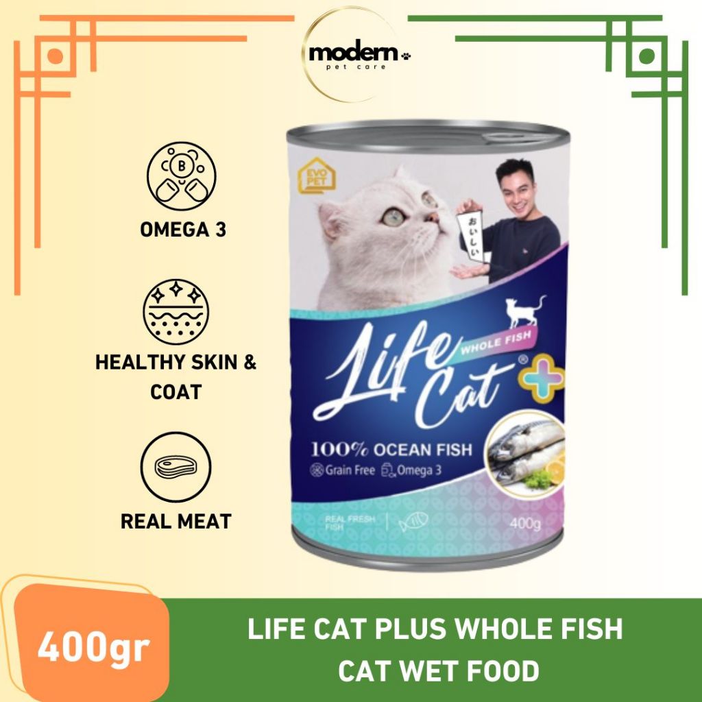 Jual Life Cat Plus Whole Fish Wet Cat Food Kaleng 400gr | Shopee Indonesia