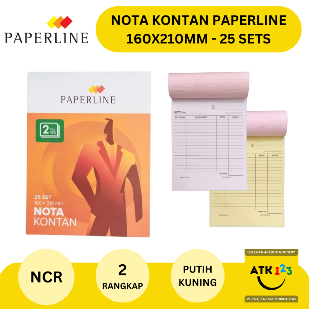 Jual Nota Besar 2 Ply NCR Merk Paperline / Rankap 2 / Putih Merah ...