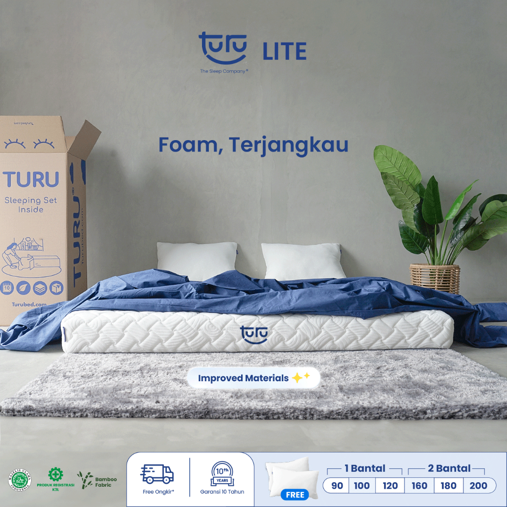 Jual Turu - Kasur Base Support Foam TURU LITE ukuran 90x200 (Single Size) Free Bantal | Shopee ...