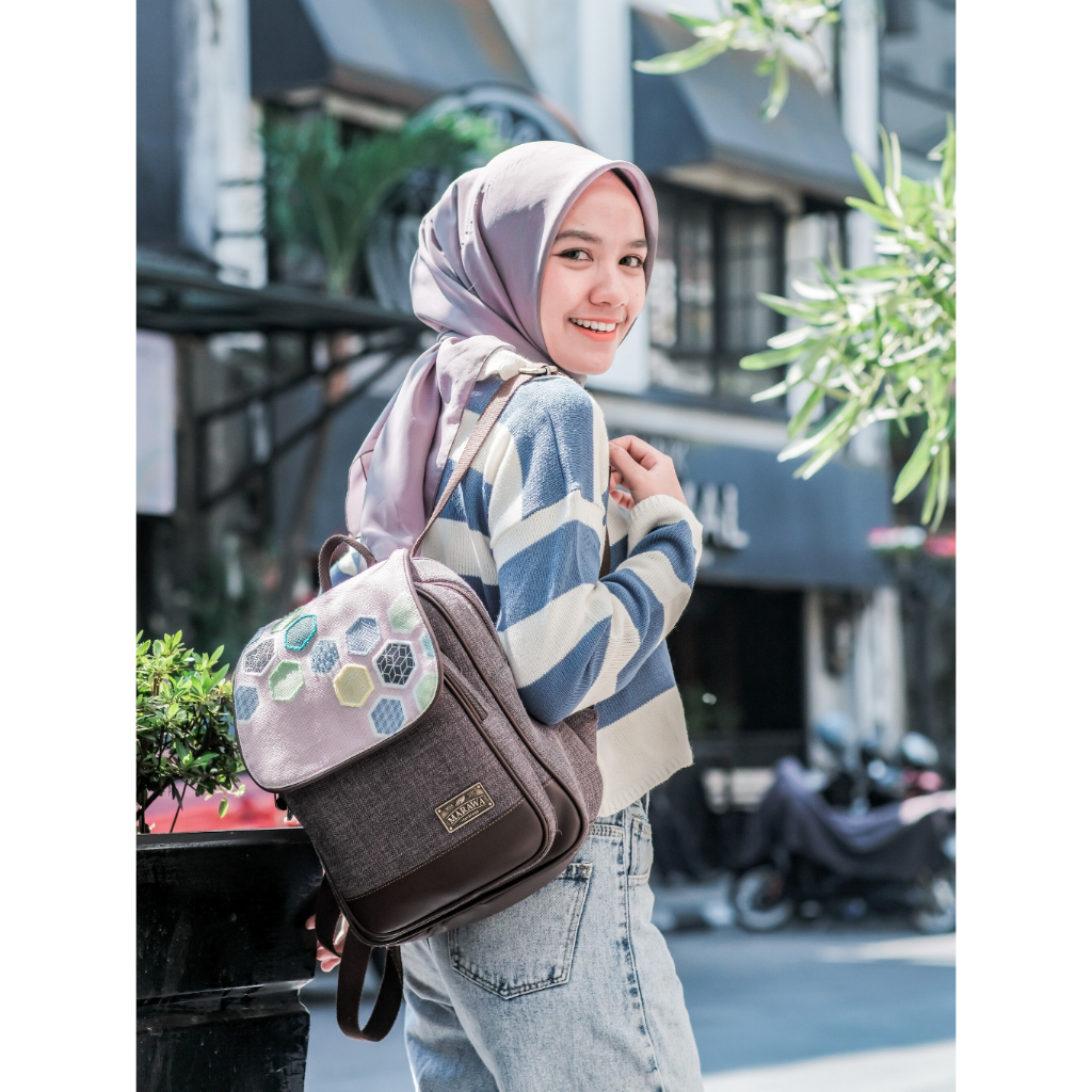 Jual TAS RANSEL CEWEK MARAWA BINAR MOTIF ETNIK | Shopee Indonesia