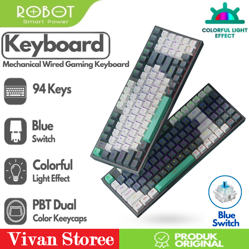 Jual ROBOT WORKMATE II Keyboard Mechanical Wired Gaming 94 Keys PBT ...