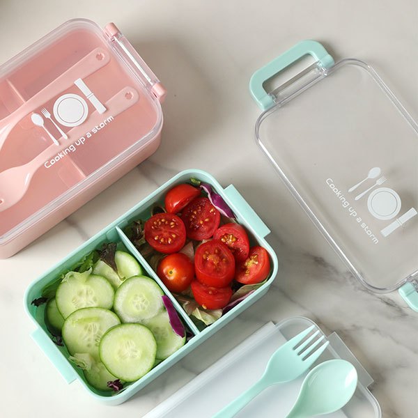 Jual BONBOX Pink Lunch Box Design 2 Sekat Kotak Bekal Set 2 Sekat Sendok Garpu | Shopee Indonesia