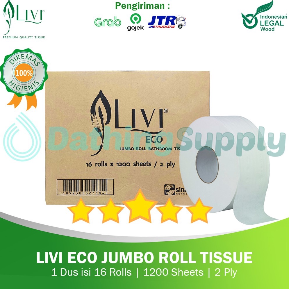 Jual Kekinian GROSIR 1 DUS Livi Jumbo Roll Tissue JRT Toilet Tisu ...