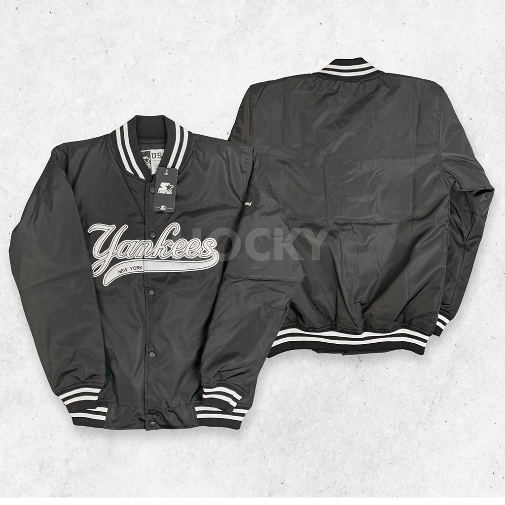 Jual HOCKY Varsity Baseball Jaket Casual Vintage Hitam Pria Wanita Full ...
