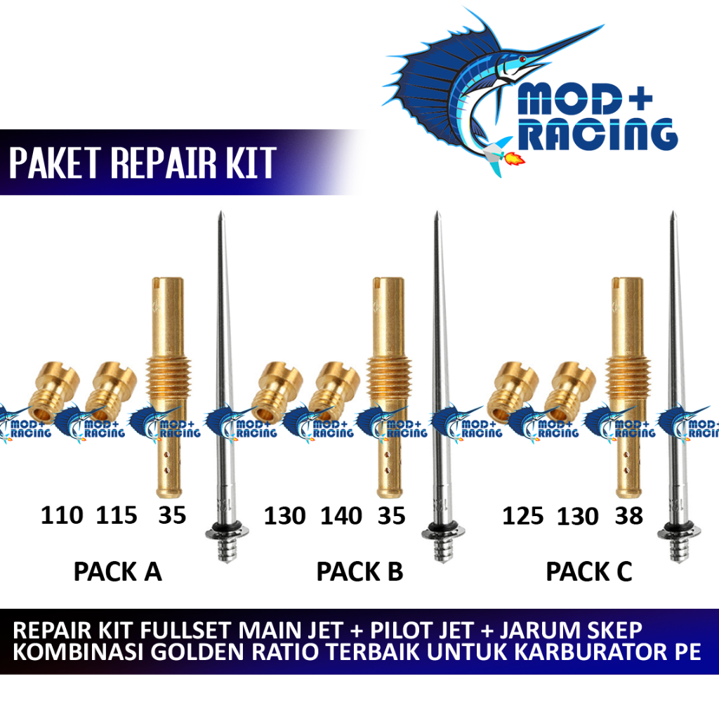 Jual (BISA COD) PAKET REPAIR KIT SET PE 24 26 28 30 MAIN JET KARBU PE24 ...