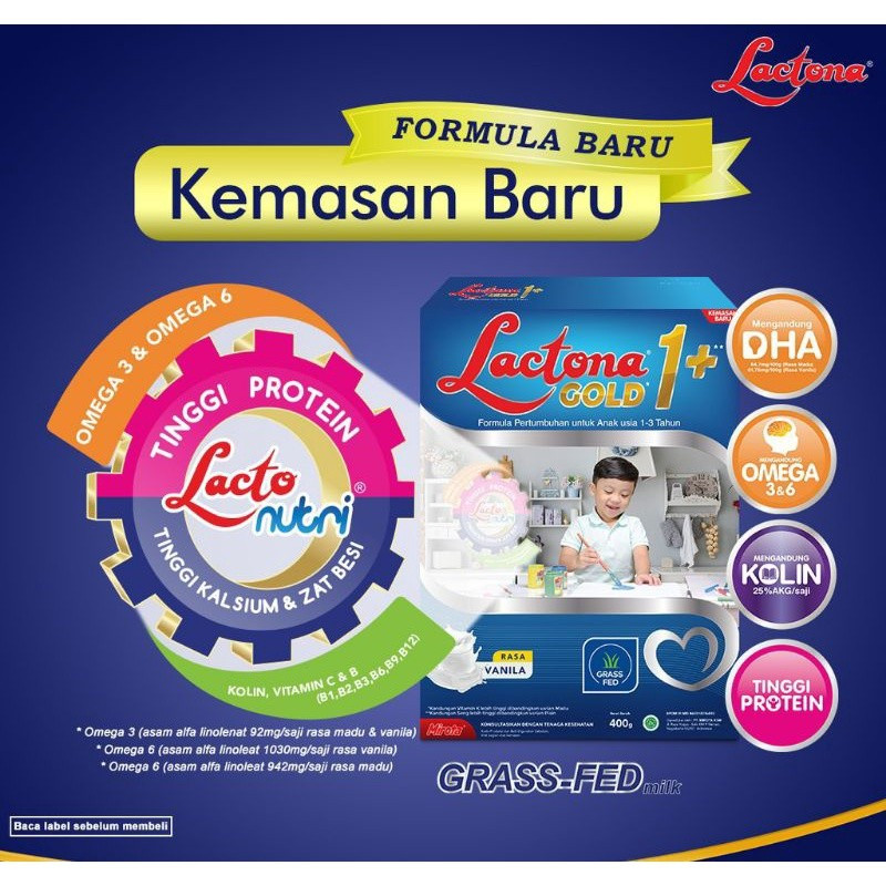 Jual LACTONA 1+ GOLD 800 GRAM SUSU FORMULA ANAK USIA 1-3 TAHUN | Shopee ...