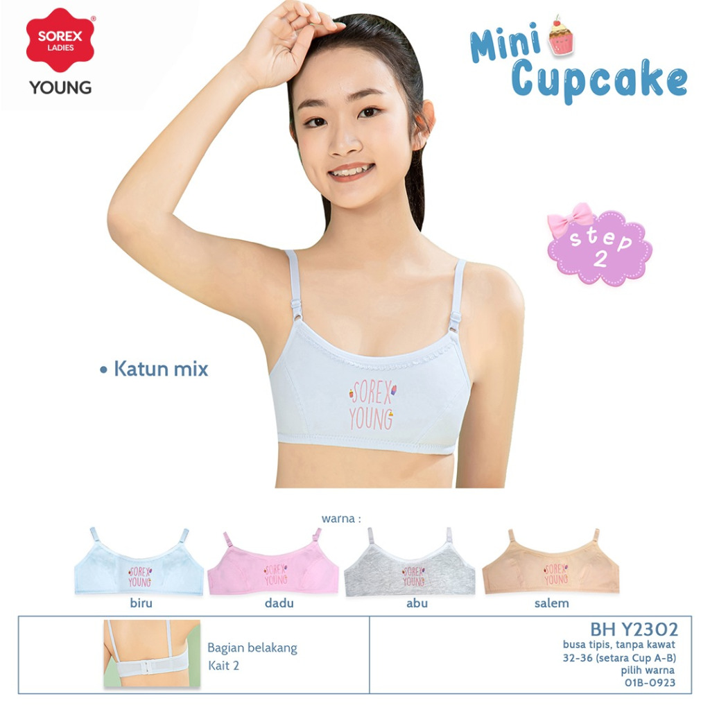 Jual Sorex Young Bra Remaja Busa Tipis Tanpa Kawat Kait 2 Setara Cup A-B Step 2 Harian BH Y 2302 ...