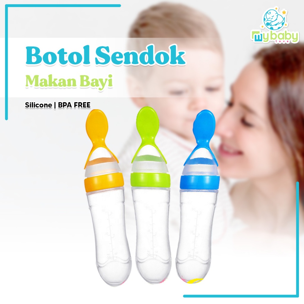 Jual Botol Sendok Makan Bayi Mpasi Silikon Food Anti Tumpah Aman Murah Baby Feeder Bottle Spoon ...