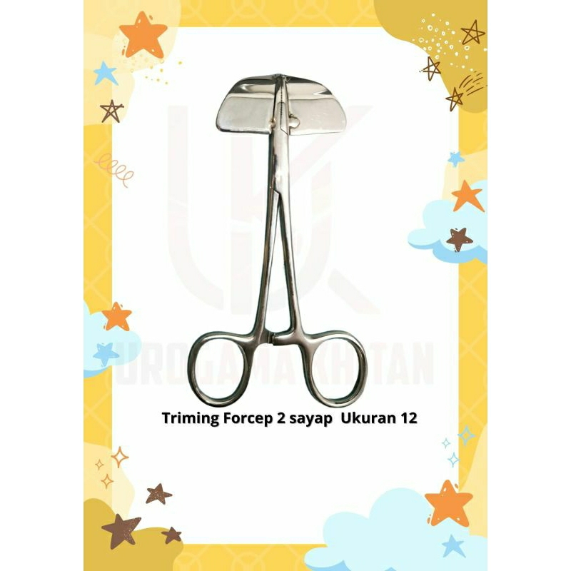 Jual Alat Sunat Triming forcep 2 sayap ukuran 12 silver atau gold ...