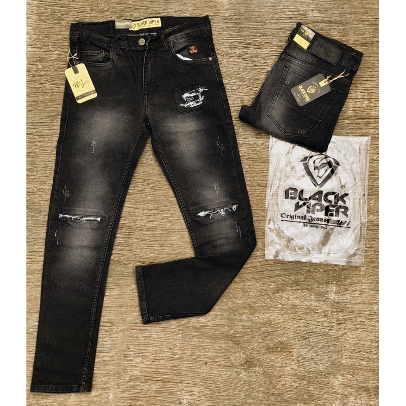 Jual Celana panjang jeans new skiny/celana panjang jeans pria robek ...