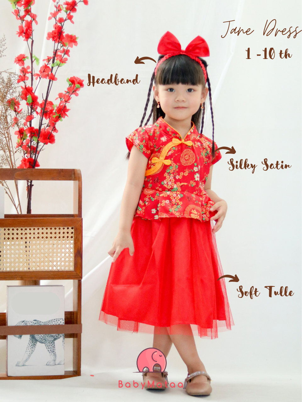 Jual Jane Dress Cheongsam Anak Perempuan Baju Imlek Qipao Cheongsam ...