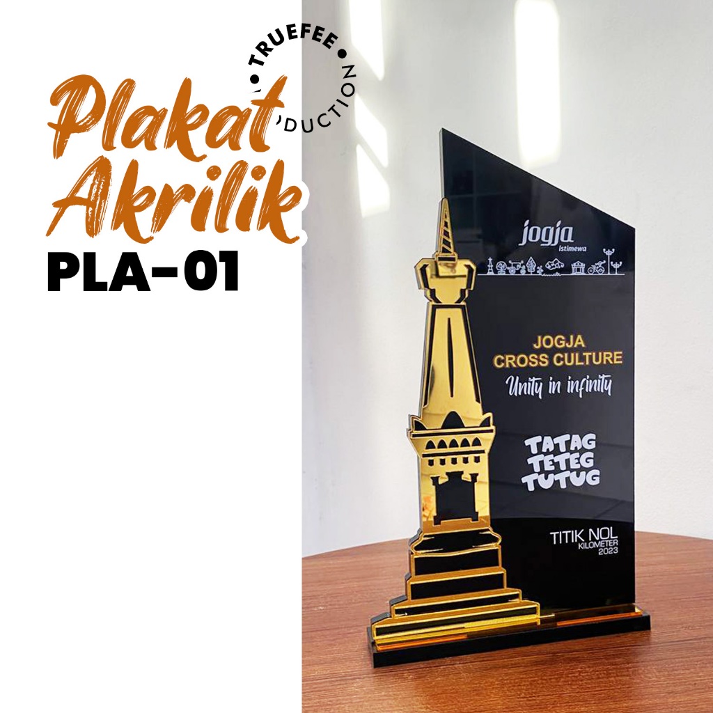Jual PLAKAT AKRILIK HITAM EMAS GOLD PLA-01 TUGU JOGJA CUSTOM LOGO DAN ...