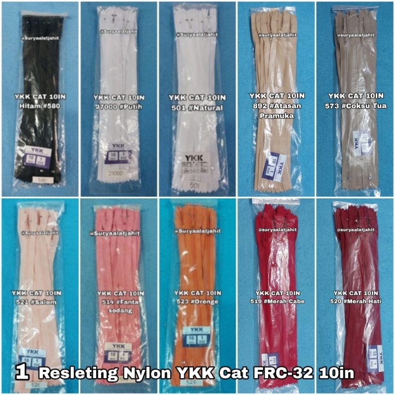 Jual Resleting YKK Cat uk.10in FRC-32 =rp.22.500/1lusin | Shopee Indonesia