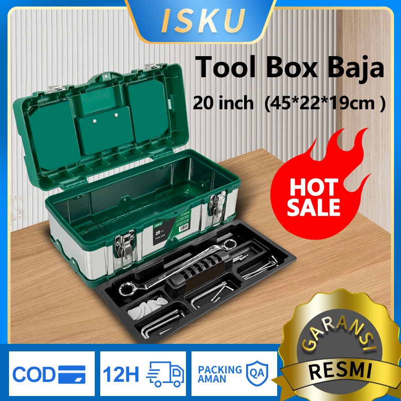 Jual ISKU Tool Box 20 inch 2 Susun/ Kotak Perkakas Ukuran Besar 20" Material Baja | Shopee Indonesia