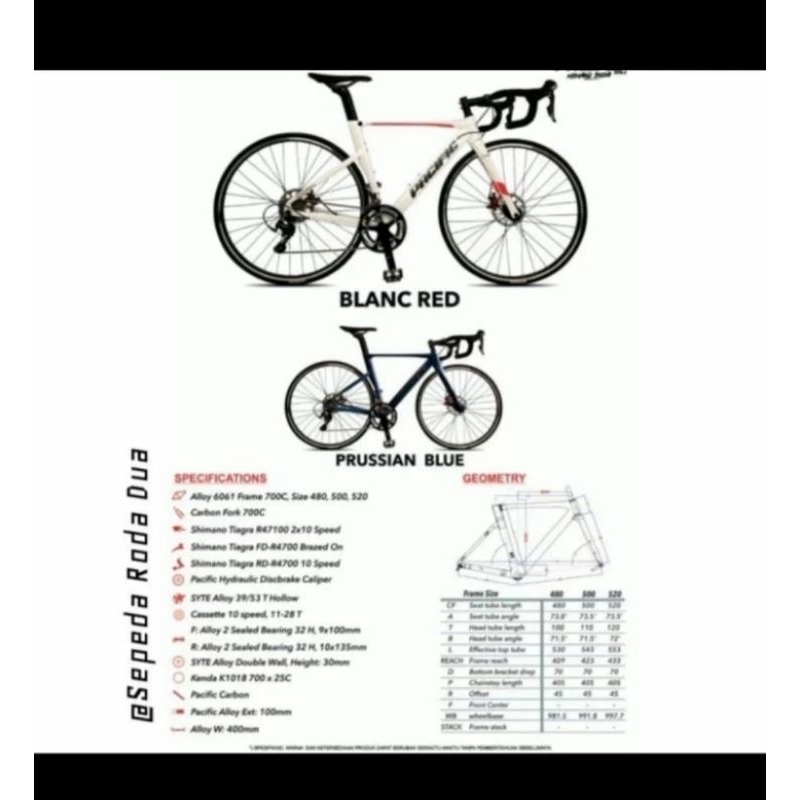 Jual Road Bike RB - Sepeda Balap Pacific Paradox 700C New BNIB Original ...