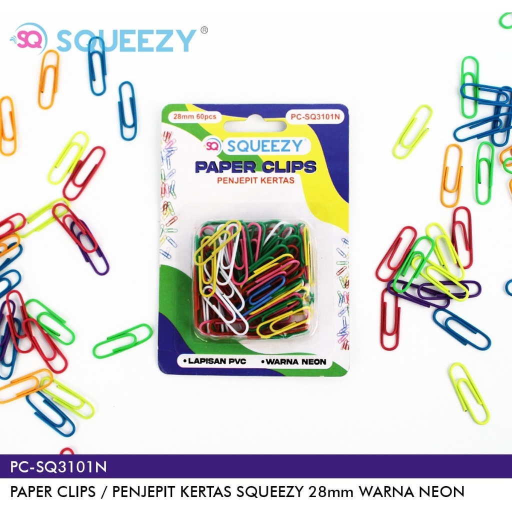 Jual Paper Clip warna Neon SQUEEZY (1pack) | Shopee Indonesia