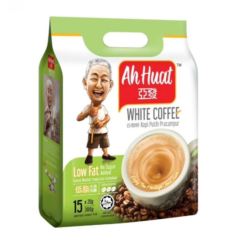 Jual AH HUAT White Coffee Low Fat No Sugar Added - 1 Sachet (20 gr ...