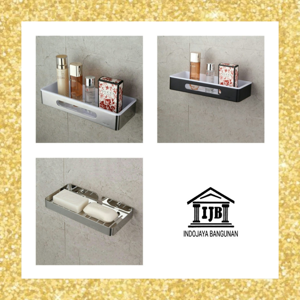 Jual Rak Sabun Persegi Shampo Sabun 1 Susun 2 Susun Dinding Kamar Mandi ...