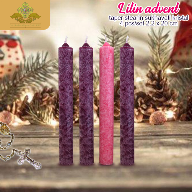 Jual Lilin Doa Advent Katolik Misa Natal Stearin Sukhavati Kristal 4pcs ...
