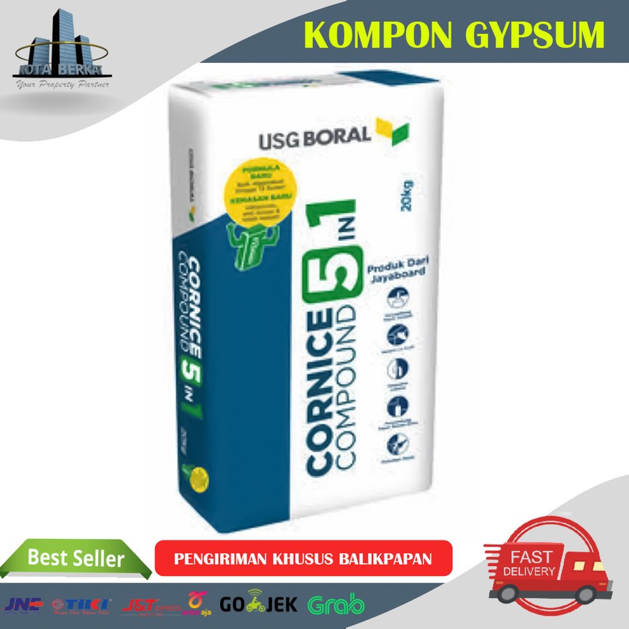 Jual KOMPON GYPSUM 20KG JAYABOARD / COMPOUND JAYABOARD 20KG | Shopee Indonesia