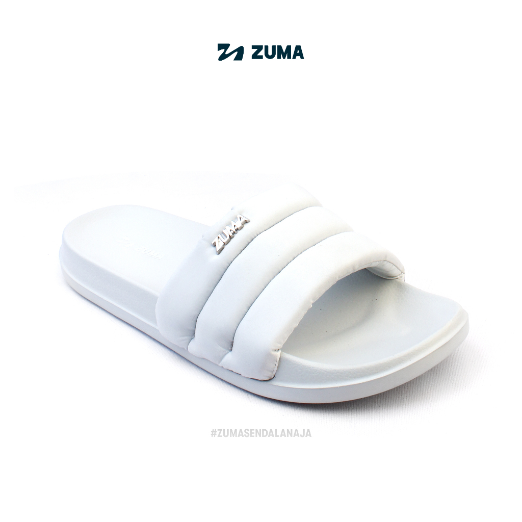 Jual Zuma Women Slide Puffy 3 Silver, Sandal Slop Wanita Karet Slip On ...