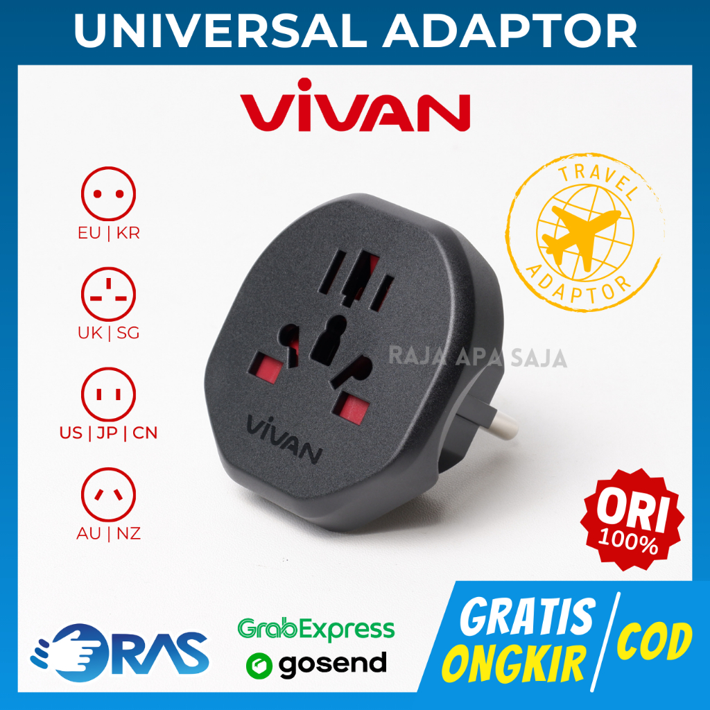 Jual Travel Adaptor Vivan Internasional Universal Multi Charger Steker ...