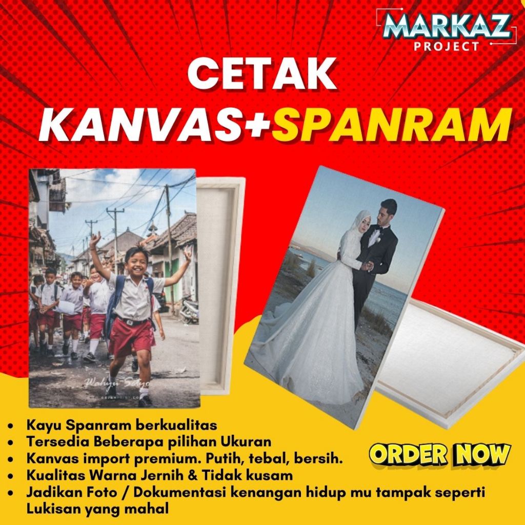 Jual CETAK FOTO KANVAS/CANVAS PREMIUM + SPANRAM CUSTOM FULL GAMBAR | PROSES CEPAT TANPA PO | PO ...