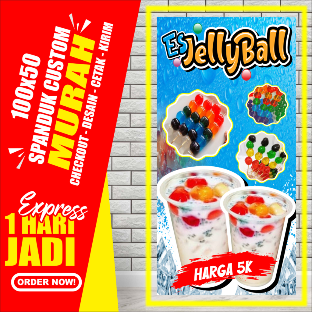 Jual Banner ES JELLY BALL, Spanduk ES JELLY BALL, ukuran 100x50cm, COD | Shopee Indonesia